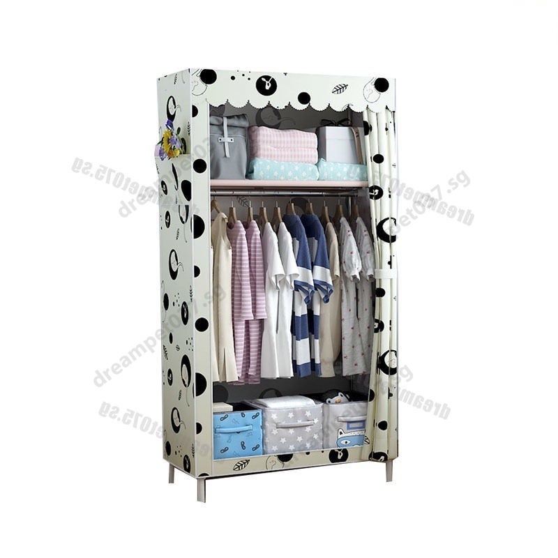 Easy Fabric Wardrobe To Assemble Cabinet Foldable Student 037.sg SG9G ...
