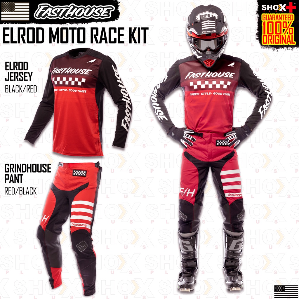 FastHouse USA Elrod Red/Black MOTO Racing Combo Kit - GUARANTEED 100% ...