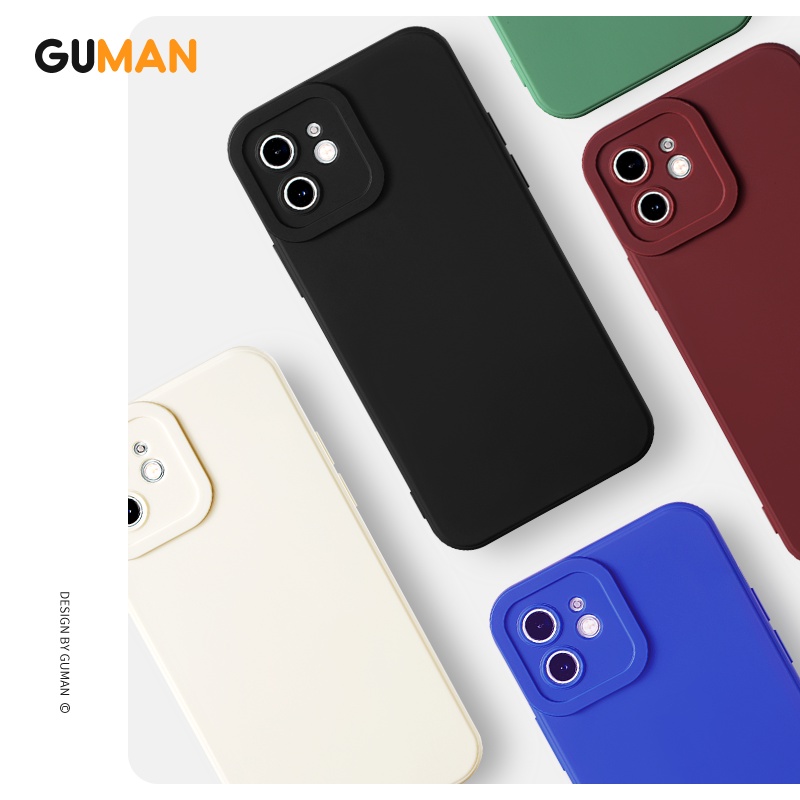GUMAN Soft Silicone Pure Color Shockproof Square Phone Case Cover ...