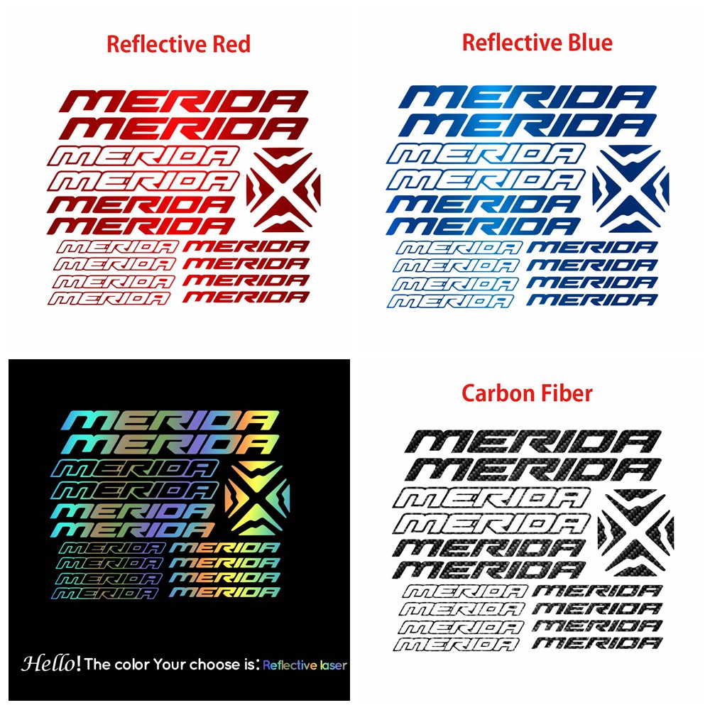 Red Color Merida Brand MTB Road Bike Cycling Vinyl Stickers For Frame ...