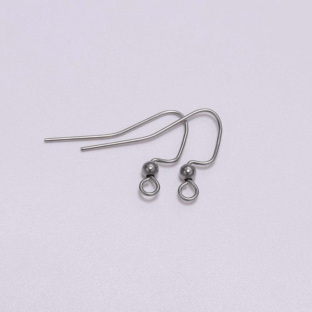 50Pcs 20*17mm Earring Ear Hook Clasps Components Hooks Stainless steel ...