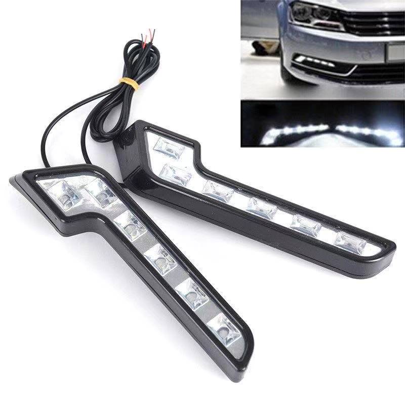 2Pcs Car Driving Lamp Fog 6LED Daytime White Running Super Bright DRL 12V Light LED65 | Shopee ...