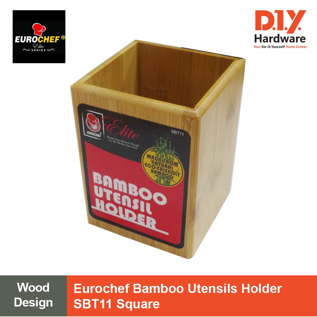 Eurochef Bamboo Utensil Holder SBT11 Square | Shopee Philippines