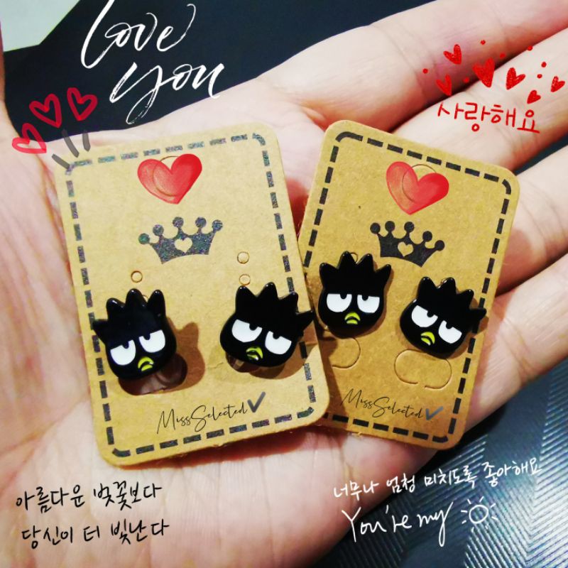 Enamel Earrings BadBadtzMaru Cute Korean Batt | Shopee Philippines