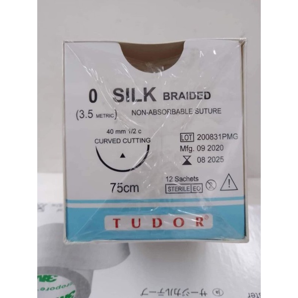 Tudor Sutures Silk 0 Cutting, Round & w/o Needle/Strands (12pcs/box ...