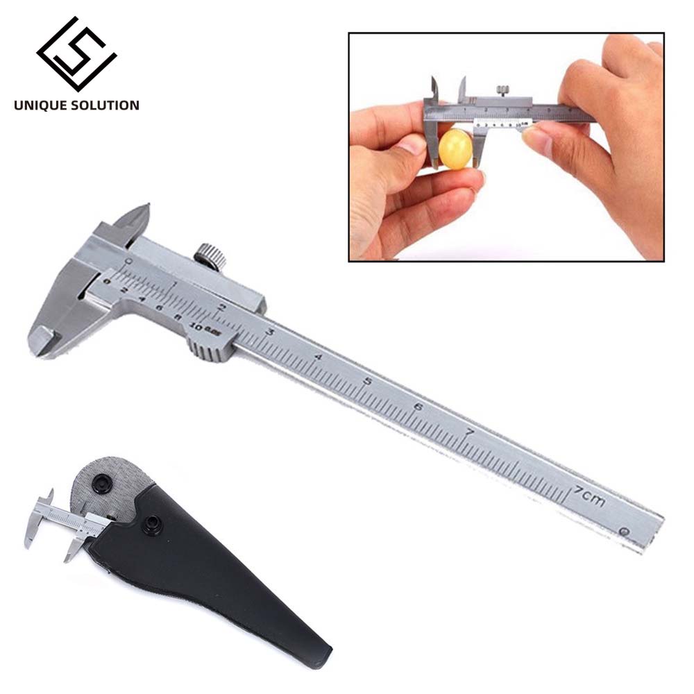Mini Vernier Caliper 70mm Stainless steel Hardened Metric Machinist ...