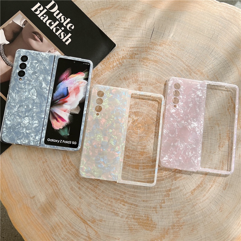 Glitter Colorful Dreamy Conch Shell Pattern Casing Samsung Galaxy Z ...