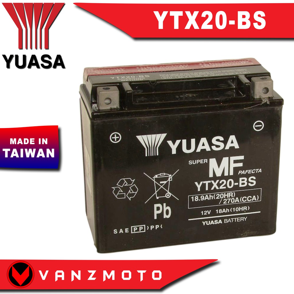 Yuasa YTX20-BS Motorcycle Battery (Made in TAIWAN) | Shopee Philippines