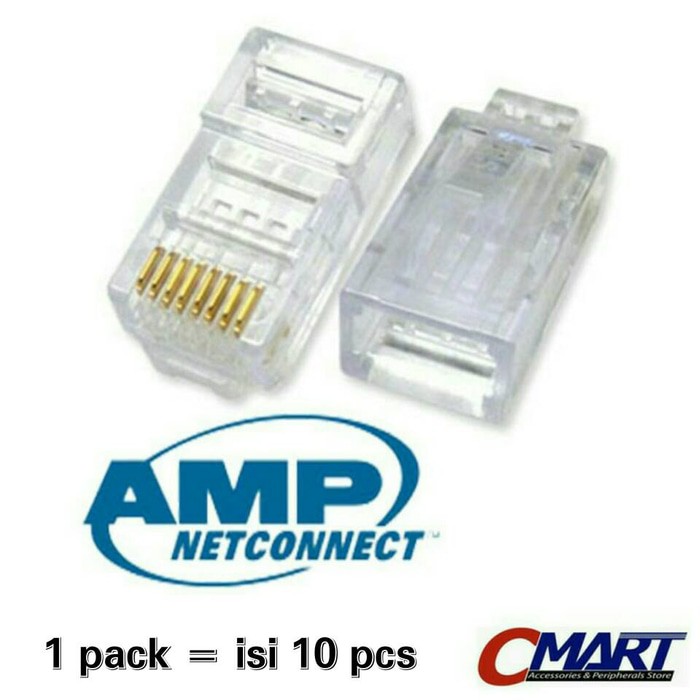 Amp RJ45 Connectors 10 pcs/pack MadeIn USA ACC-RJ45-CT5E-10PCS | Shopee ...