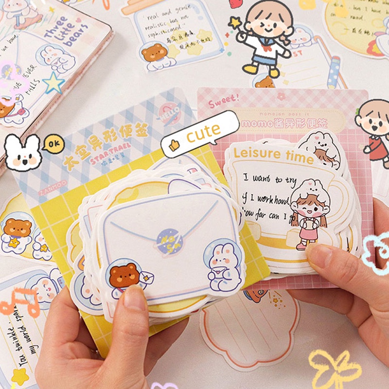 100 Sheets Cute Cartoon Shaped Memo Paper Student Creative Portable ...