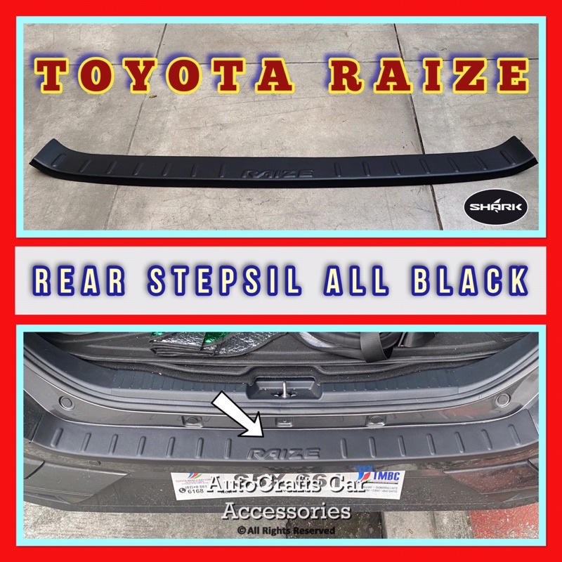 TOYOTA RAIZE 2022-2024 REAR STEPSIL ALL BLACK (SHARK BRAND) | Shopee ...