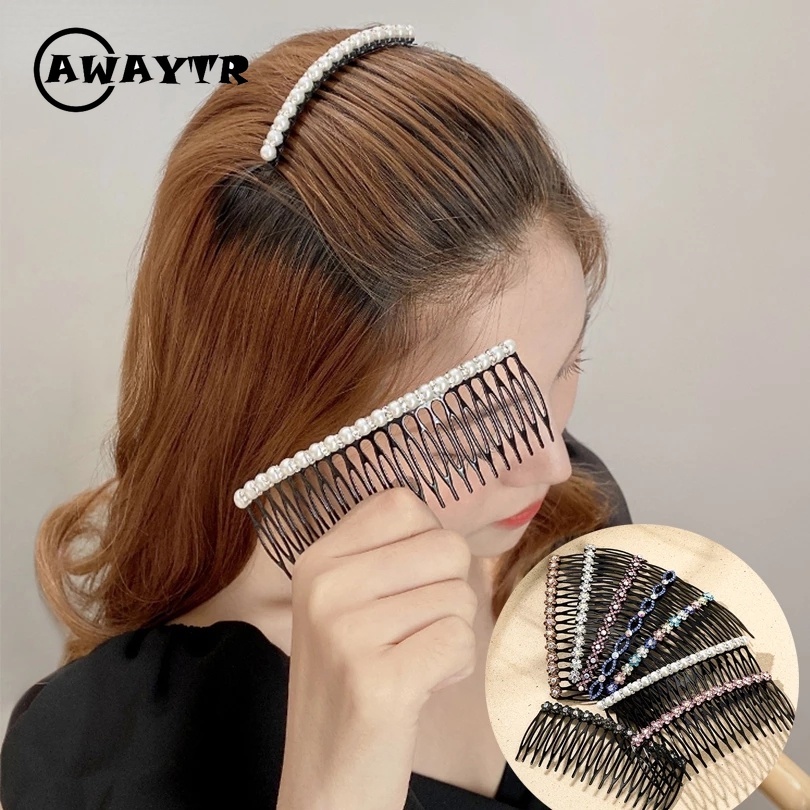 AWAYTR New Women Rhinestone Hair Combs Vintage Hairpins Flower Hair ...