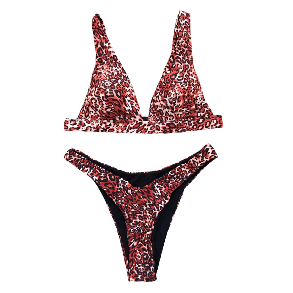 SHEKINI Leopard Triangle Bikini | Shopee Philippines