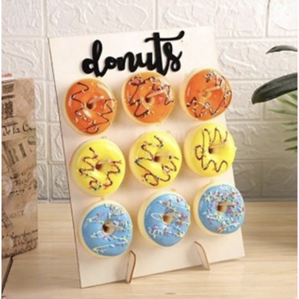 Wooden Donuts Wall Display Stand Holder - Candy sweets Doughnut Rack ...