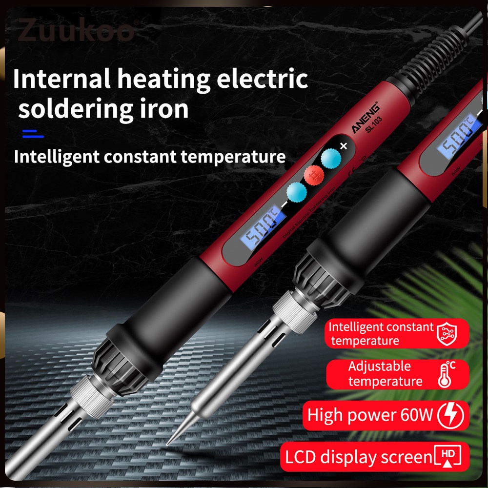 SL103 60W Intelligent Digital Temperature Adjustable Electric Soldering Iron Set | Shopee ...
