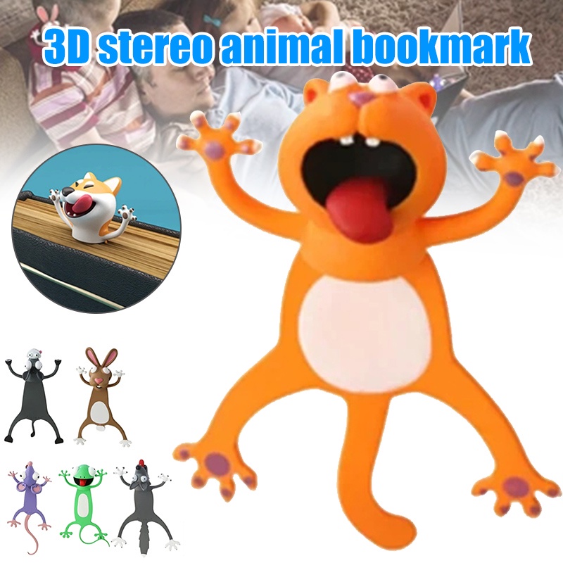Wacky Bookmark Creative 3D Stereo Animal Bookmarks Funny Cute Pets ...