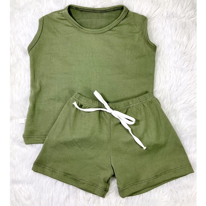 Unisex Kids Plain Terno Sleeveless Shorts / Sando Shorts / Basic ...