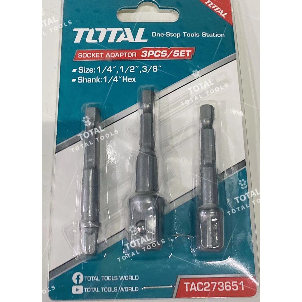 TOTAL 3pcs Socket Adaptor TAC273651 | Shopee Philippines