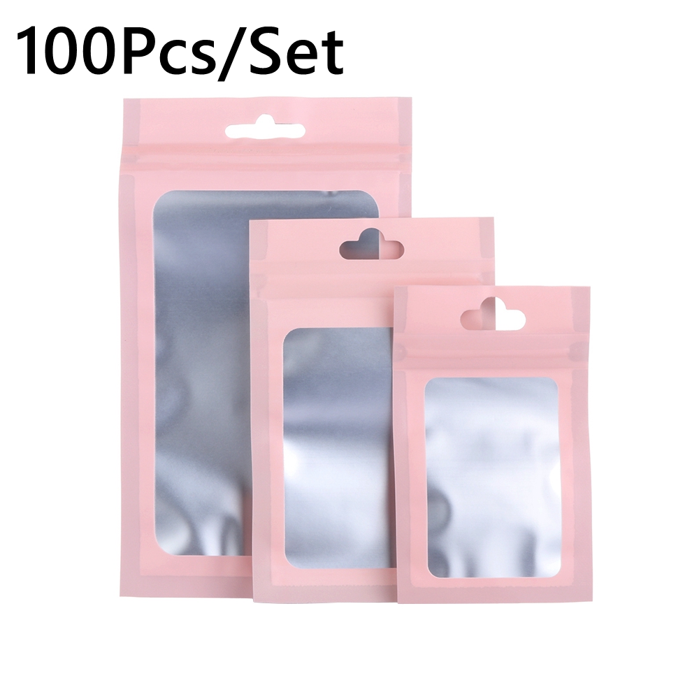 【New product】100Pcs/Set Ziplock Pouch Colorful Matte Aluminum Foil Food ...