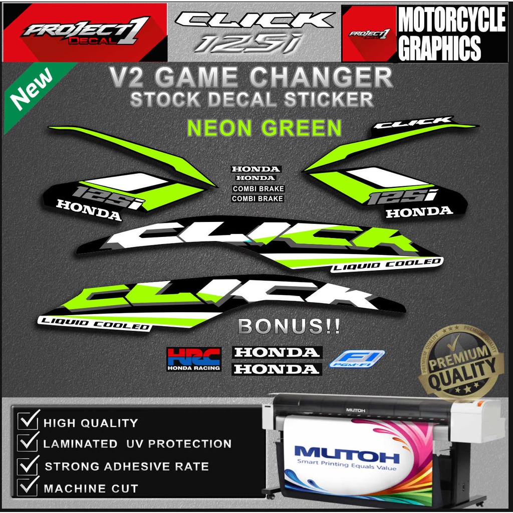 Honda click 125 game changer V2 stock decals 2021 released | Shopee ...