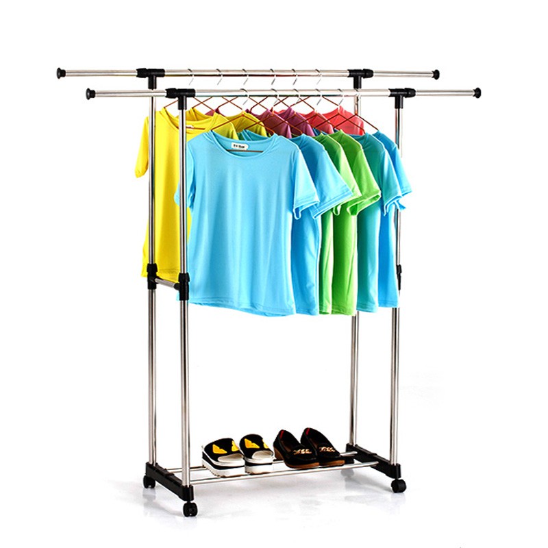 Adjustable Double Pole Clothing Rack | Shopee Philippines