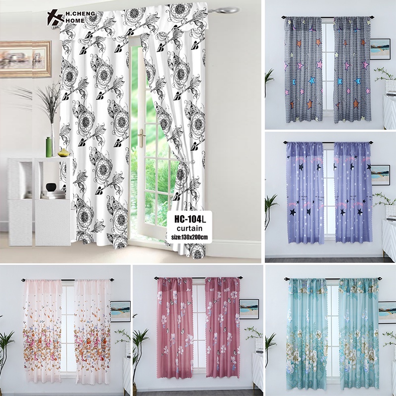 H.CHENG HOME New Design 100x210CM Curtain For Window Kurtina Door ...