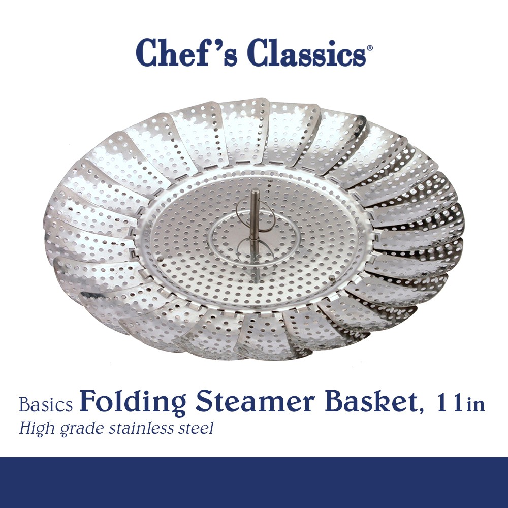 Chef's Classics Basics Stainless Steel Folding Steamer Basket, 28cm ...