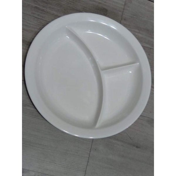 Melawares Ivory Round Divided Plate White and Black | Shopee Philippines