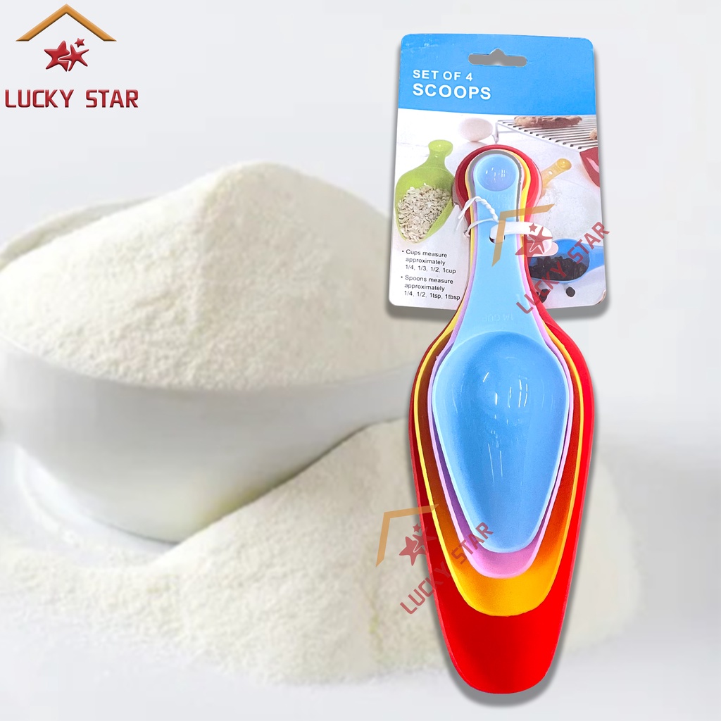 4in1 Small Measuring Scoop With Spoon Set Multi Purpose Dual Use Powder ...