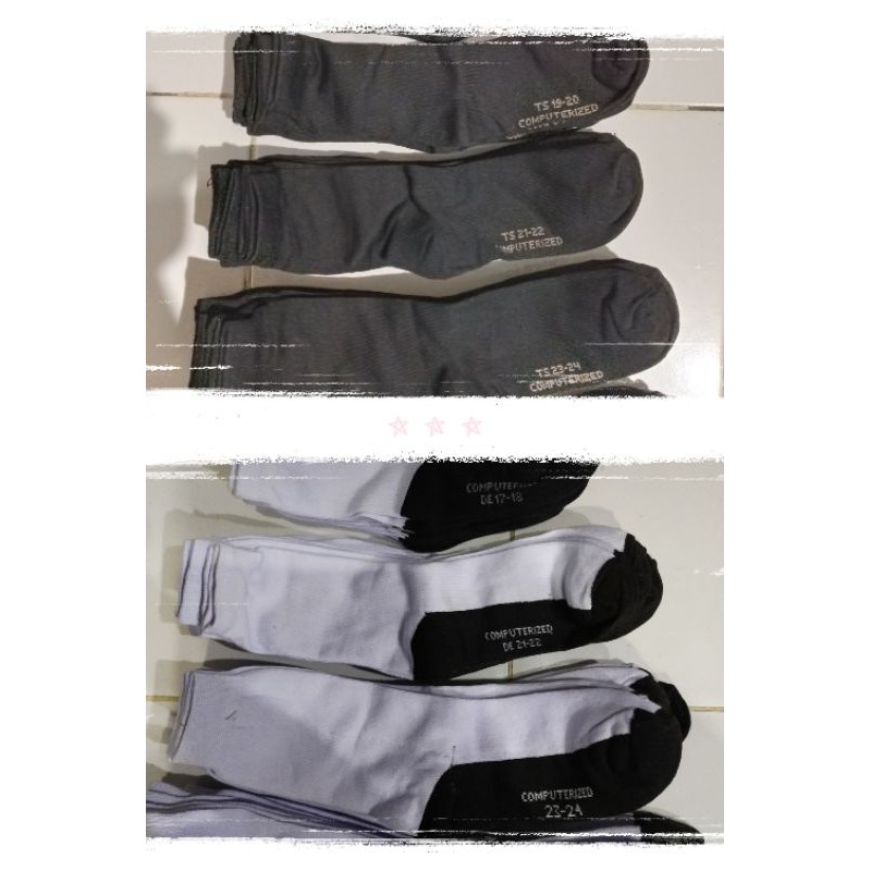 HITAM PUTIH School Supplies Computer Socks Black and White/Plain Black ...