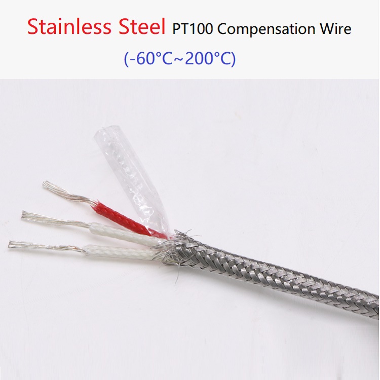 2/5Meter PT100 Stainless Steel Thermocouple Wire 3 * 7 * 0.2mm High ...