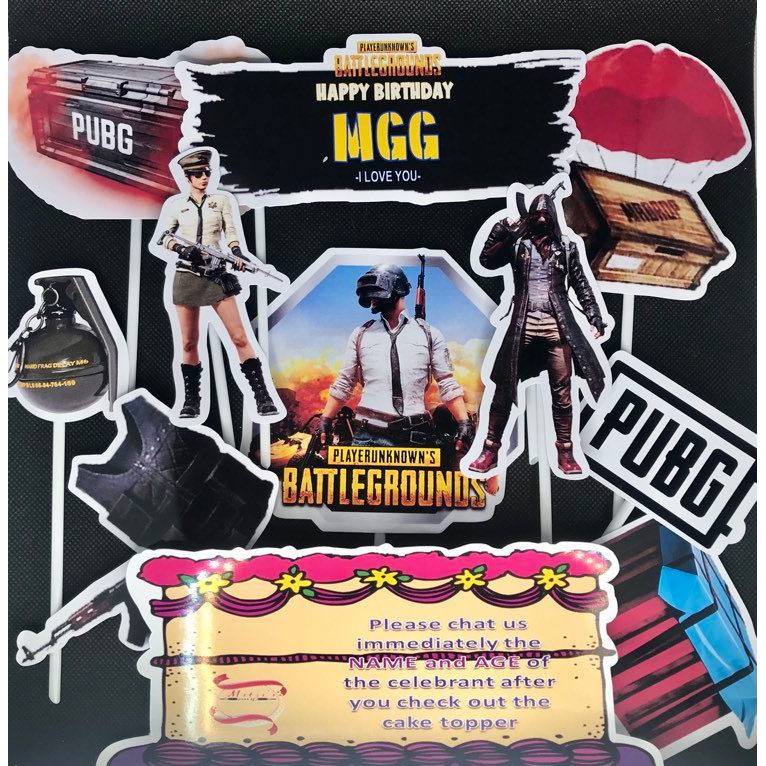 PUBG cake topper with personalized name and age of celebrant | Shopee ...