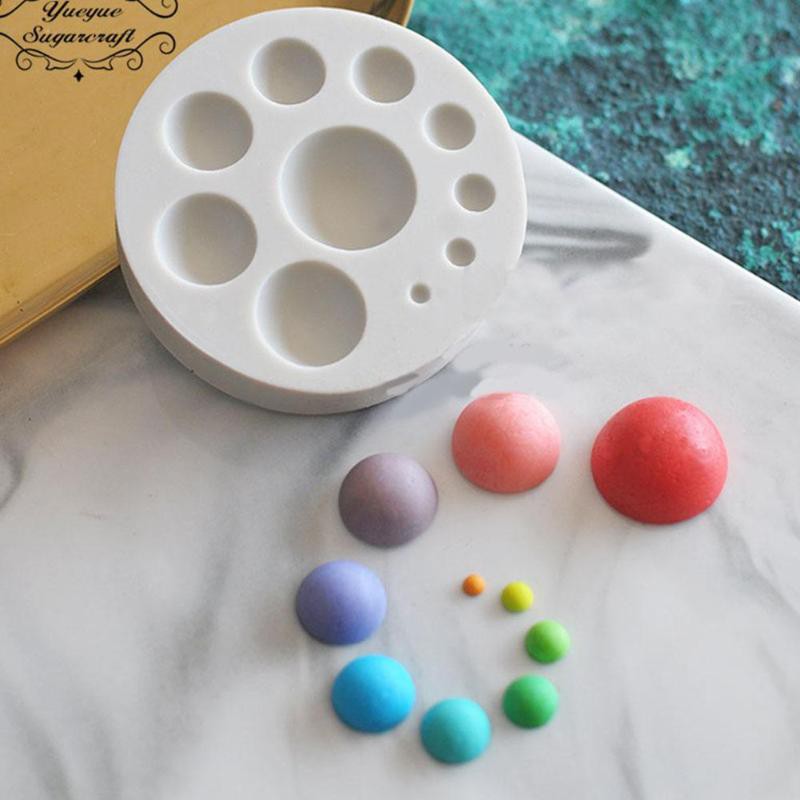Round Mini Silicone Mold Fondant Gumpaste Half Sphere circle molder ...