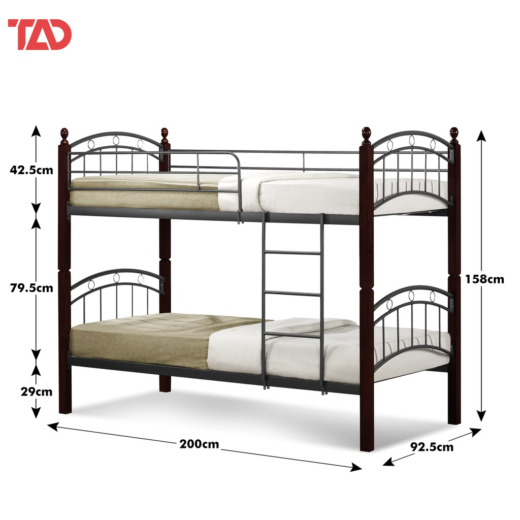 Double deck bed frame size store