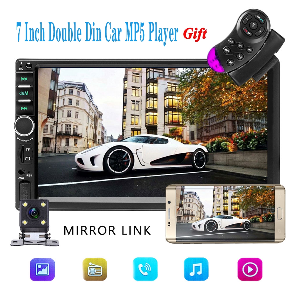 7018B 7" Double Din Car Radio Video Player Car Stereo MP5 Player With ...