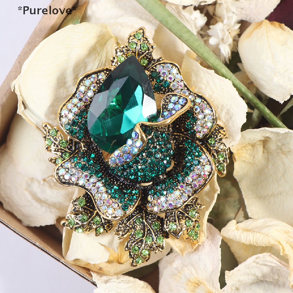 Purelove 1Pc Rhinestone Large Flower Brooches Women Coat Brooch Pin ...