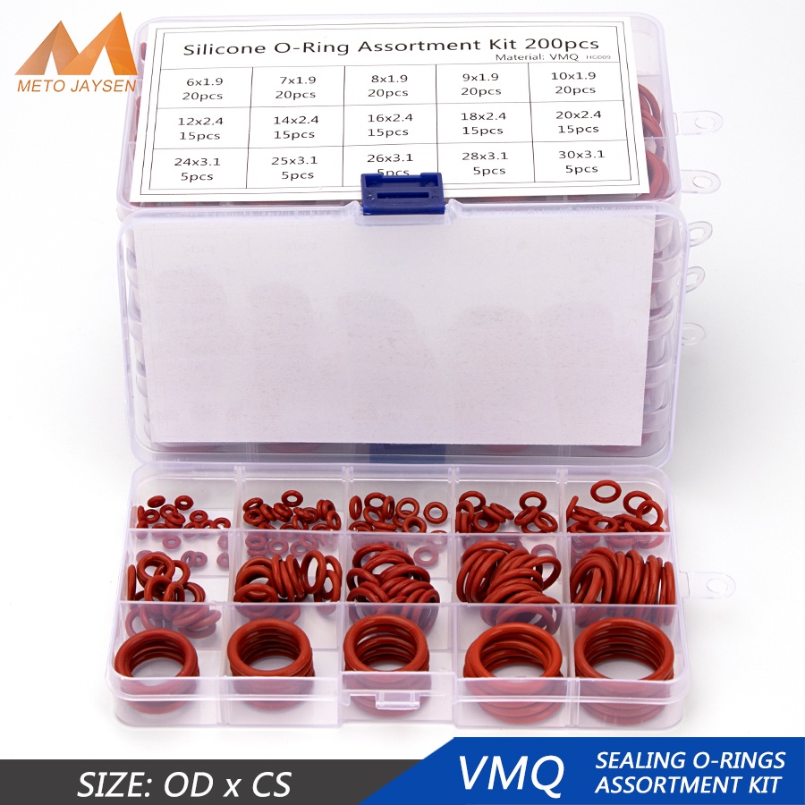 [Ready Stock COD] 1mm 1.5mm 2.9mm 2.4mm 3.1mm Thickness Oring Kit Red ...