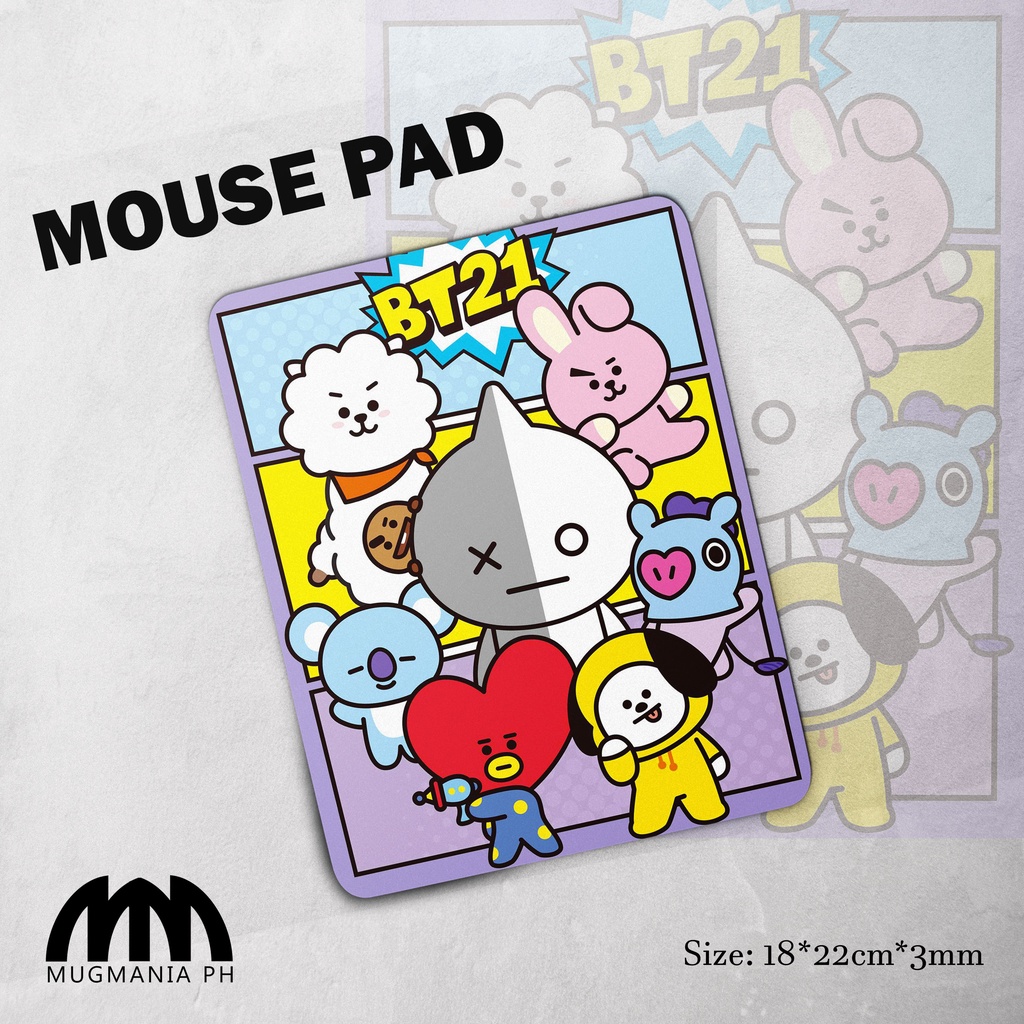BTS x BT21 Mouse Pad - Mugmania - BTS x BT21 Character - BT21 Mouse Pad ...