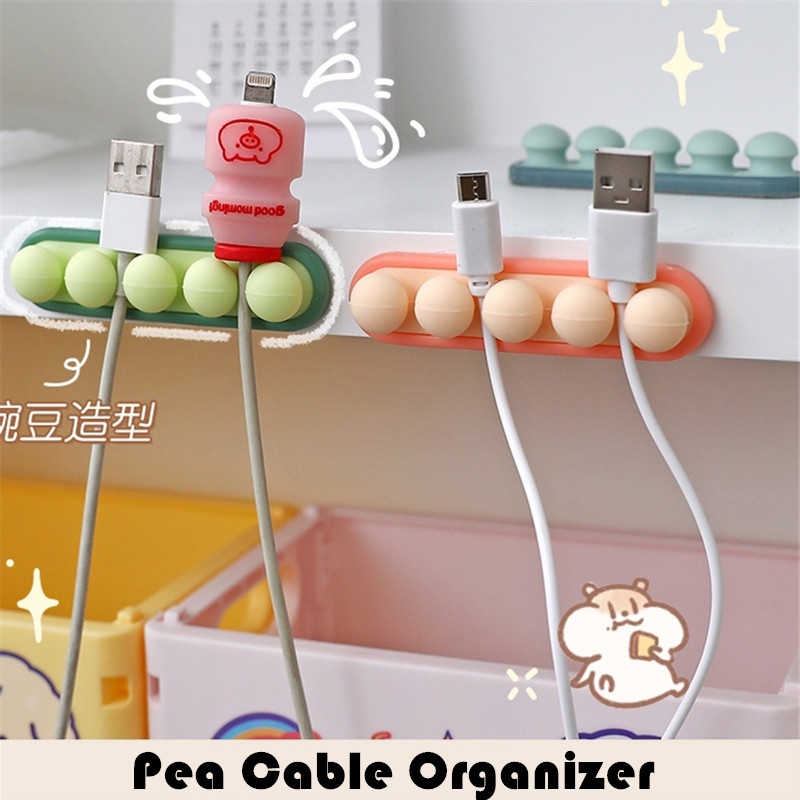 Cute Cable Clips,USB Cable Holder Wire Organizer, Pea Cord Clips Cord ...