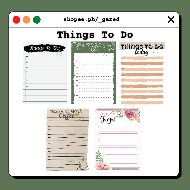 Glued Notepad (Things To Do: 60 SHEETS) | Shopee Philippines