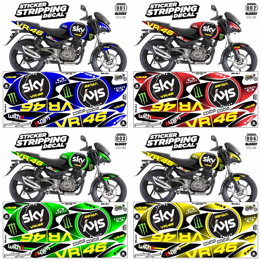 Bajaj Pulsar 180 DTS I Motorcycle Decal Striping Sticker Variation Ar ...