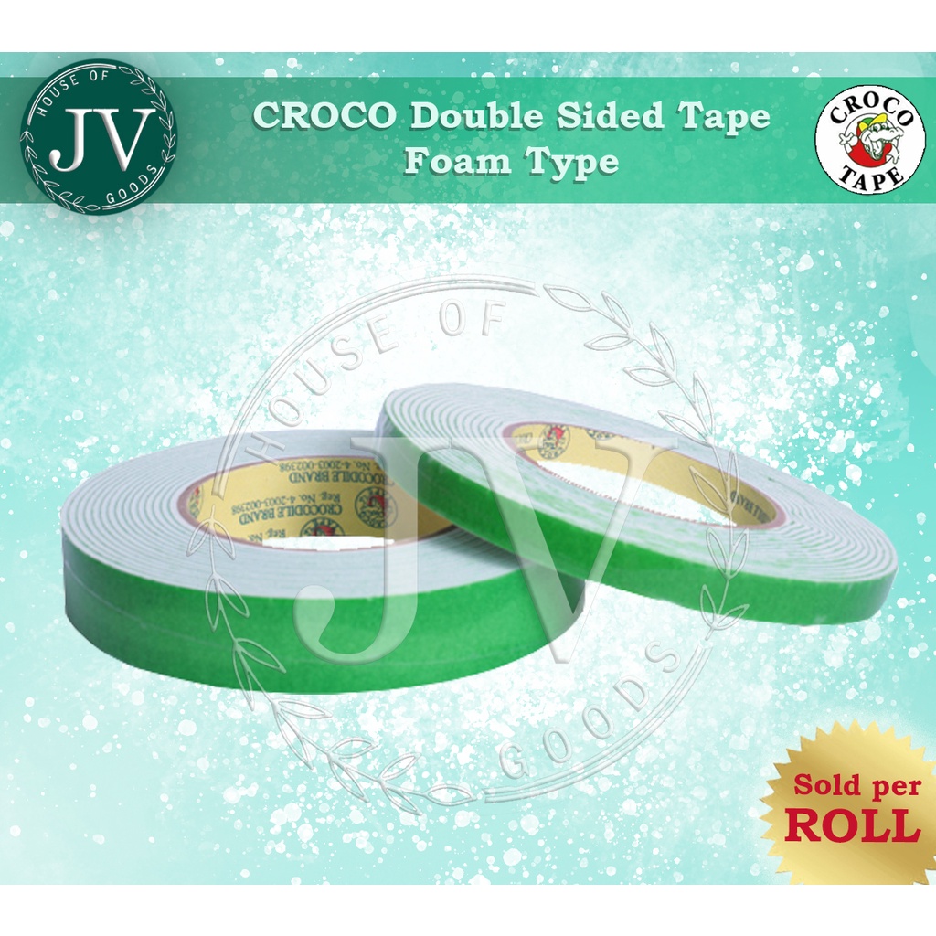 Double Sided Tape Foam Type 1", 3/4" and 1/2" x 5meters | Shopee ...
