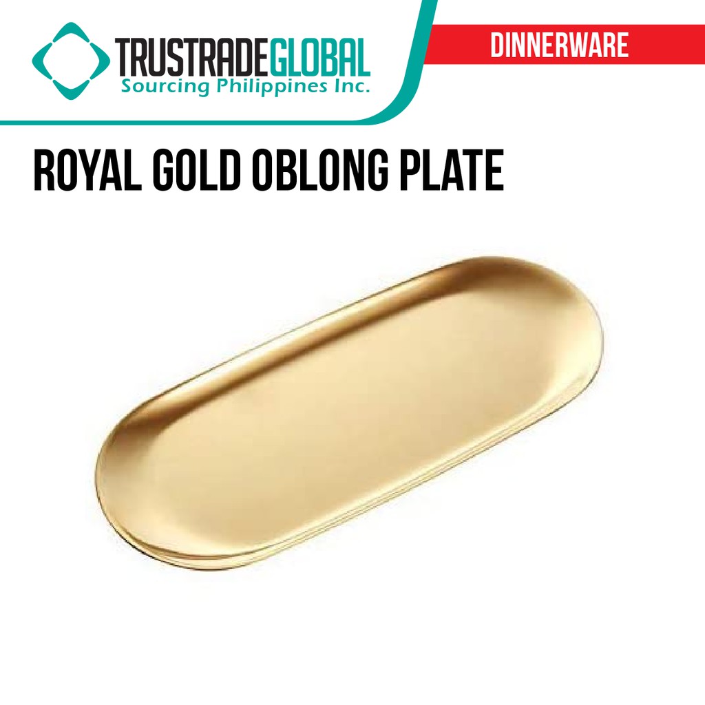 Royal Gold Oblong Plate (Korean Inspired) | Shopee Philippines