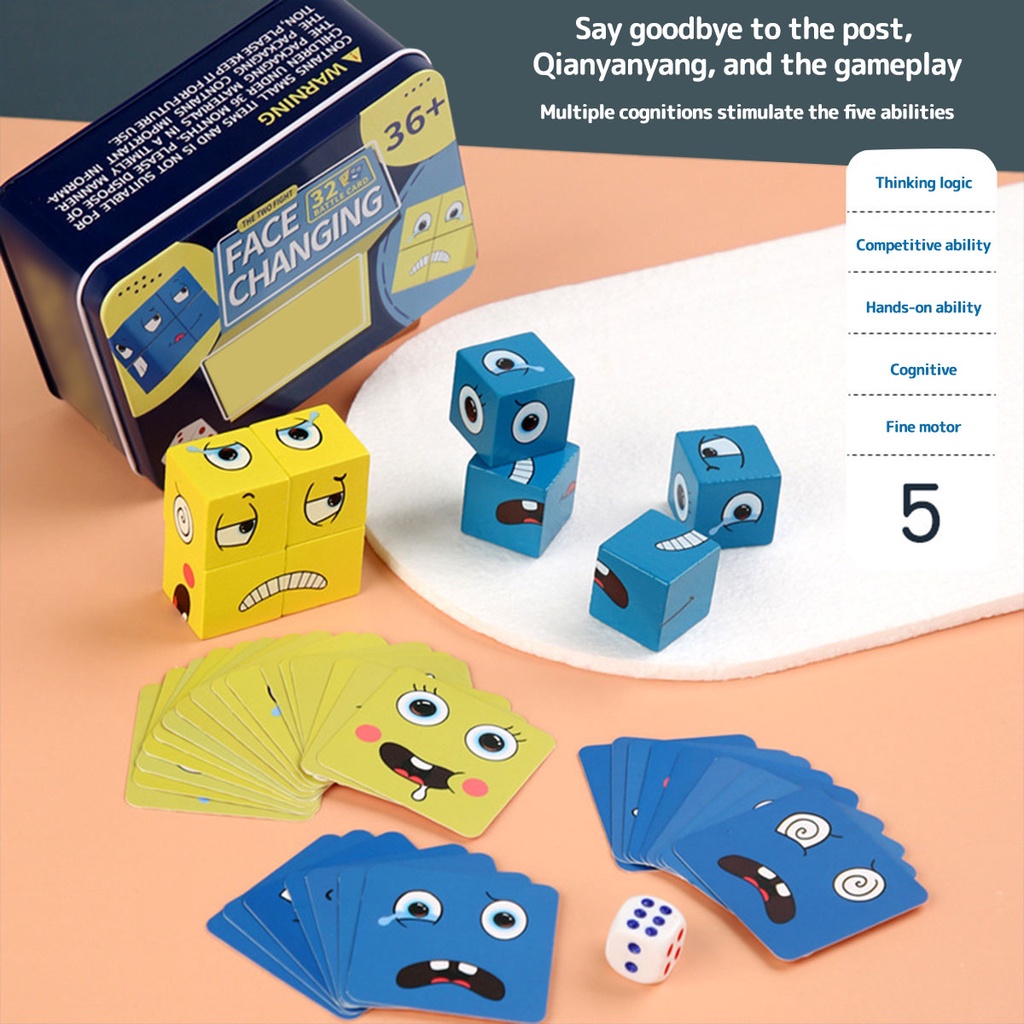 Logical Thinking Training Face Changing Rubik's Cube Building Blocks ...