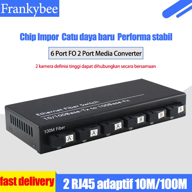 Media Converter 10/100M 6 Port FO 2 Port LAN Ethernet Fiber Switch ...