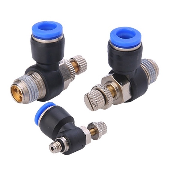 1pcs SL Pneumatic Throttle Valve 4 6 8 10 12mm OD Hose Tube M5 1/8" 1/4 ...