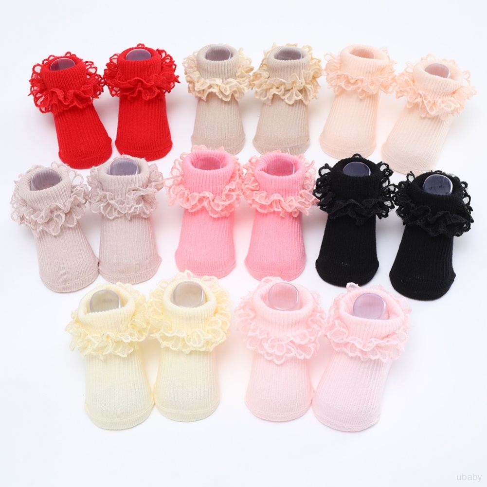 Baby Lace Ruffle Socks Newborn Cotton Baby Girls Sock Toddler Socks ...