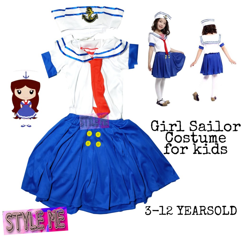 SAILOR / SEAMAN GIRL COSTUME ROLE PLAY/ COSPLAY FOR KIDS | Shopee ...