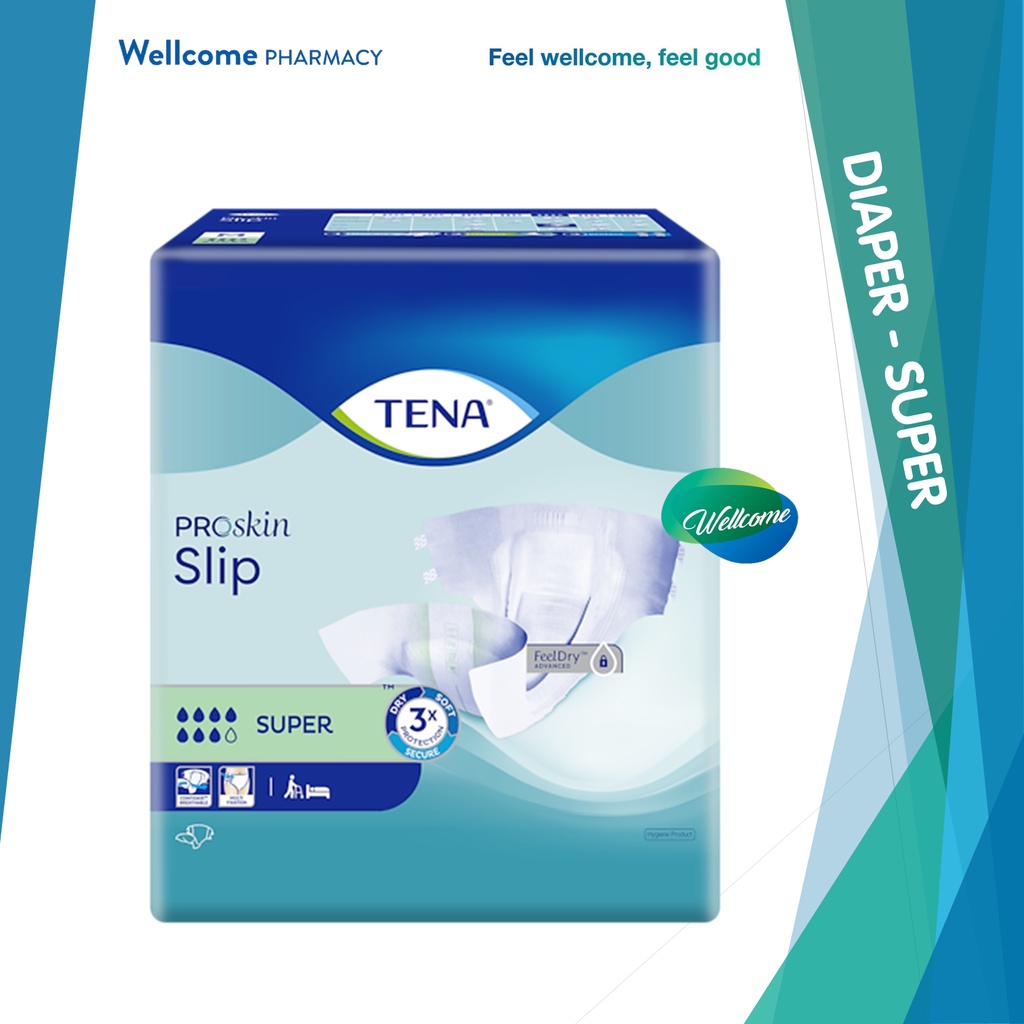 Tena Proskin Slip Super Adult Diaper - Size M (10's) / Size L (10's) | Shopee Philippines