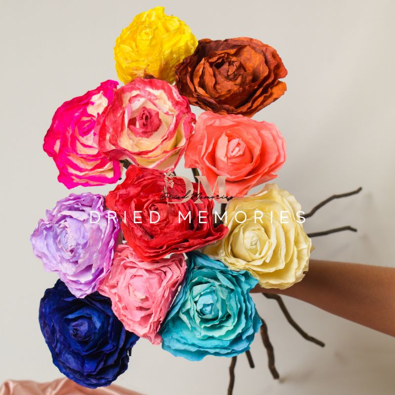 Dried FOSSILIZED Flowers (1 piece) Real Roses Gift Wedding Party Home ...